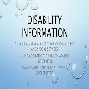 Office of Disability and Special Services Presentation | PPTX