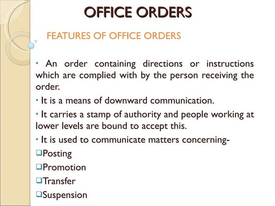 Office Memo, Circular, Orders, Notes | PPT