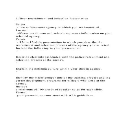 Officer Recruitment and Selection PresentationSelect a law e.docx