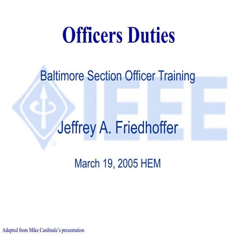 Officer responsibilities & Roles in IEEE | PPT