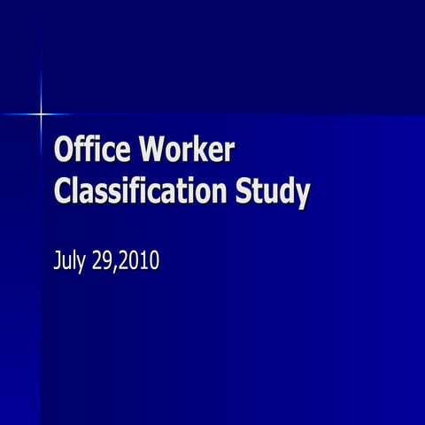 Office worker classification study | PPT