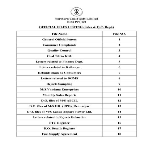 Official files listing 2013 | PDF