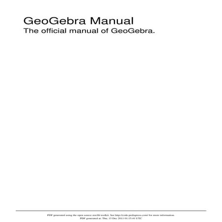 Official geo gebra manual | PDF