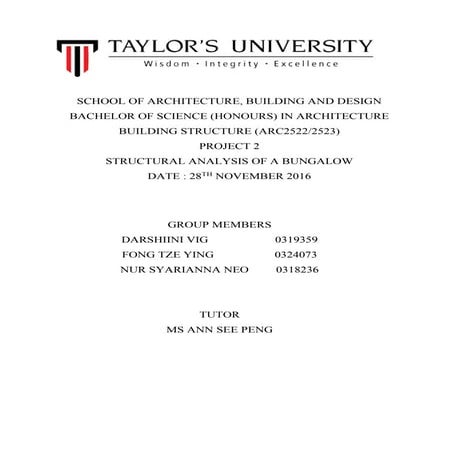 BUILDING STRUCTURE PROJECT 2 OFFICIAL REPORT | PDF