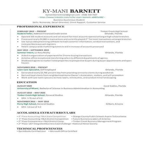 Ky-mani Barnett Resume | PDF