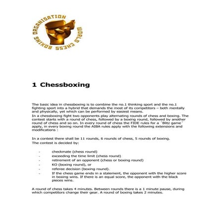 Official WCBO Chessboxing rules English language | PDF