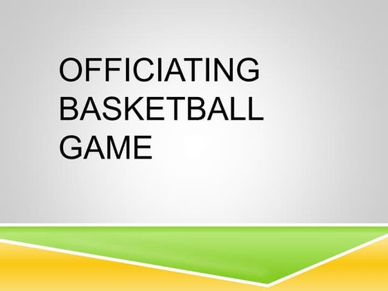 Basketball officials duties and rules | PPT