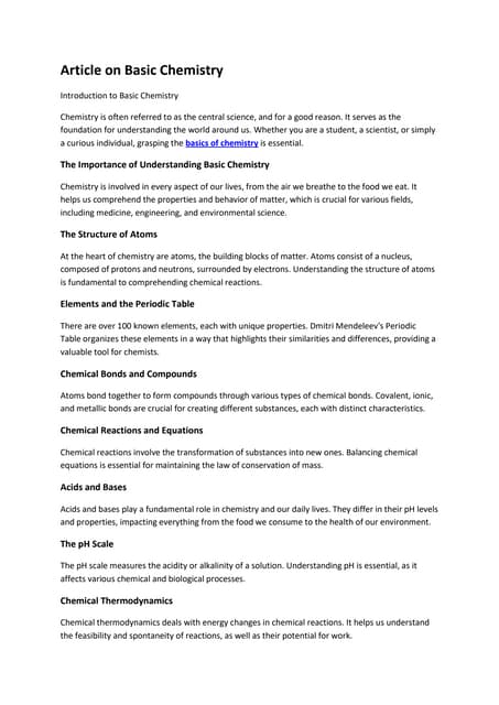 Introduction to chemistry | PPTX