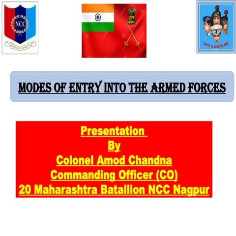 Join Indian Army, comprehensive guide to existing entries | PPTX