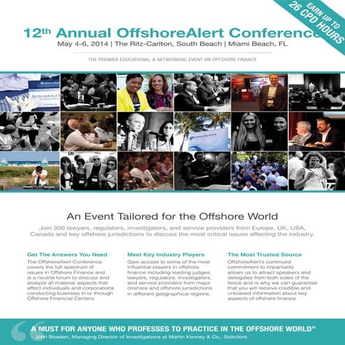 12th Annual OffshoreAlert Conference Agenda: May 4-6, 2014, Miami Beach ...