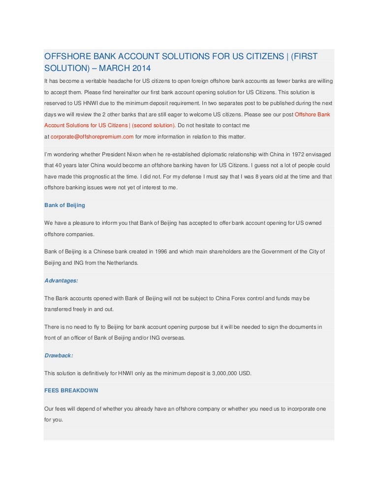 How To Open An Offshore Bank Account Online