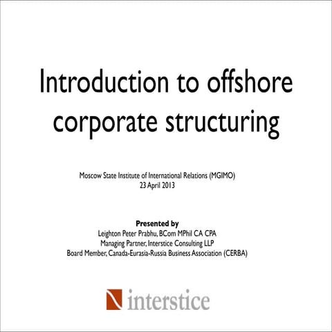 Introduction to Offshore Corporate Structuring | PDF