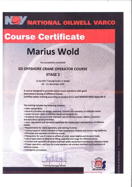 Nov hel elektrisk offshore kran | PDF