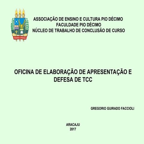 OFICINA DE ELABORAÇÃO DE APRESENTAÇÃO E DEFESA DE TCC.ppt