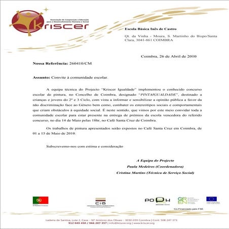 Oficio convite à comunidade escolar | DOC