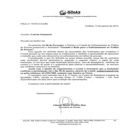 Oficio convite seminário 06 01 12 | PDF
