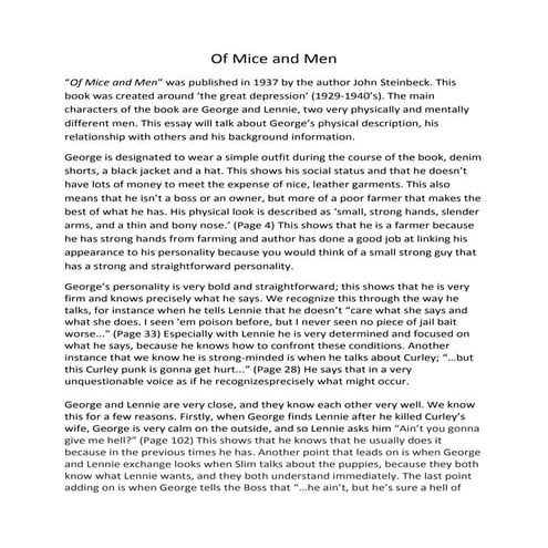 Of mice and men 1 | PDF