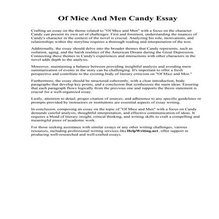 Of Mice And Men Candy Essay | PDF