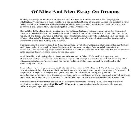 Of Mice And Men Essay On Dreams.pdf