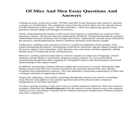 Of Mice And Men Essay Questions And Answers.pdf