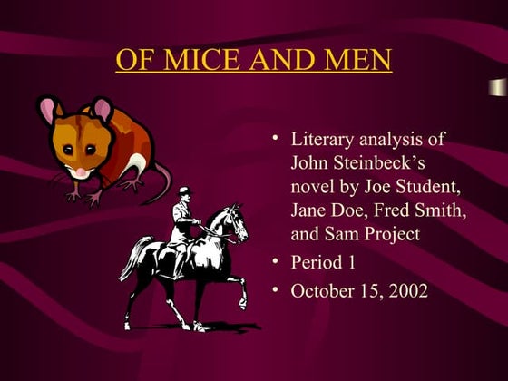 Of Mice and Men: past questions WJEC Unit 1 | PDF