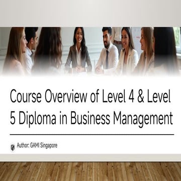 Ofqual Recognised Business Management Diploma – Level 4 & 5 | PPTX