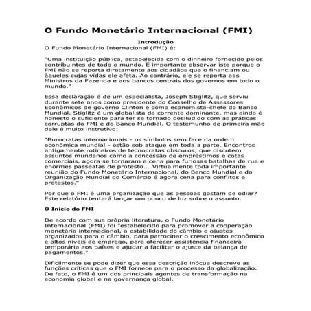 O fundo monetário internacional | DOCX