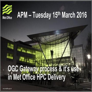 OGC gateway process and it's use in Met Office HPC delivery | PDF ...