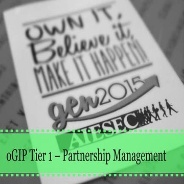 oGIP Tier 1 - Partnership Management | PPT