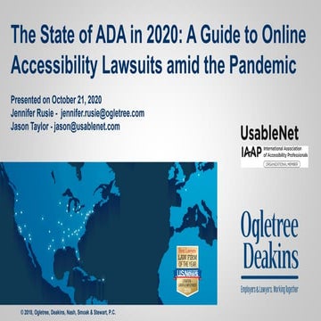 The State of ADA in 2020: A Guide to Online Accessibility Lawsuits amid ...