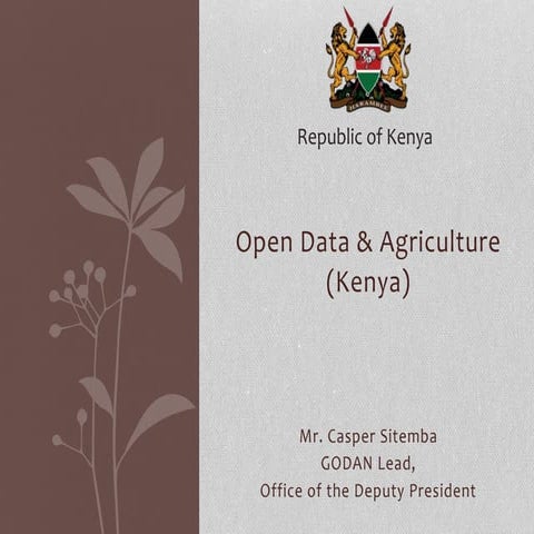 Open Data and Agriculture (Kenya) | PPT