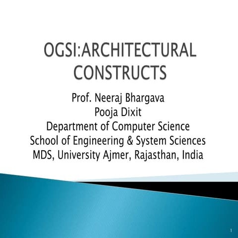 Ogsi architectural constructs | PPTX | Programming Languages | Computing