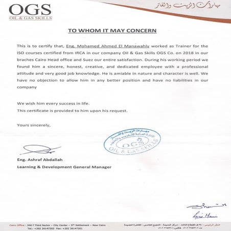 OGS Co. Approval Trainer Provider | PDF