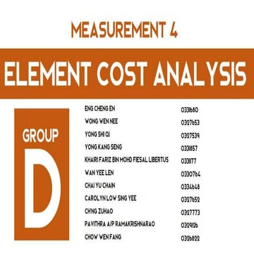 ECA: Elemental Cost Analysis (Measurement Workshop) | PPTX
