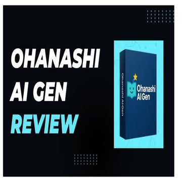 Ohanashi AI Gen Review: Create Books in 3 Steps | PDF