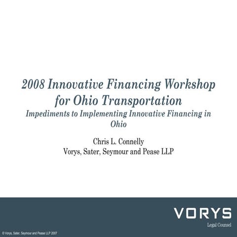 Ohio Innovative Financing In Transportation | PDF