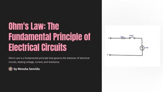 Presentation on Ohm's Law | PPTX | Physics | Science