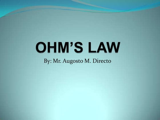 Ohms law | PPTX | Computer Networking | Computing