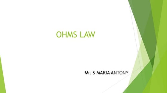 OHMS LAW (1).pptx | Consumer Electronics | Technology & Computing