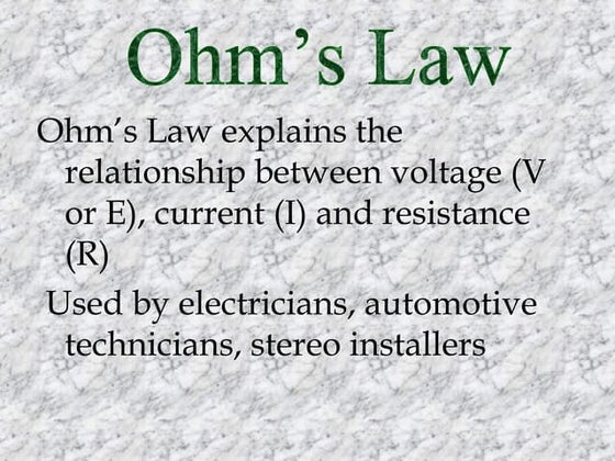 Ohms law | PPTX | Computer Networking | Computing