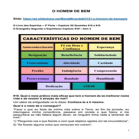 O Homem de Bem | PPTX