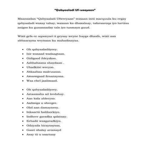 Qabyaaladda | PDF