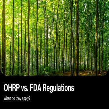 OHRP vs. FDA differences overview in the research | PDF