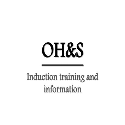 Safety induction presentation | PPTX