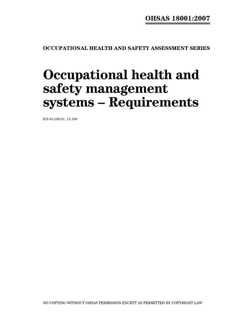 Ohsas 18001 | PPTX