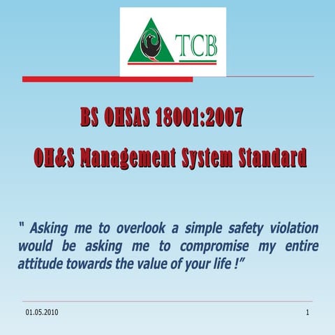 OHS Management System Presentation by TCB | PPT