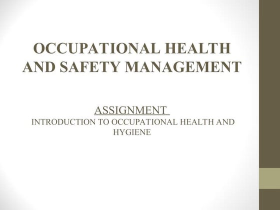Occupational Health & Safety (OHS ) | PPTX | Human Resources | Business