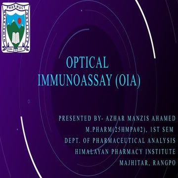 OPTICAL IMMUNOASSAY ON EMPHASIS WITH FLOUROIMMUNOASSAY.pptx