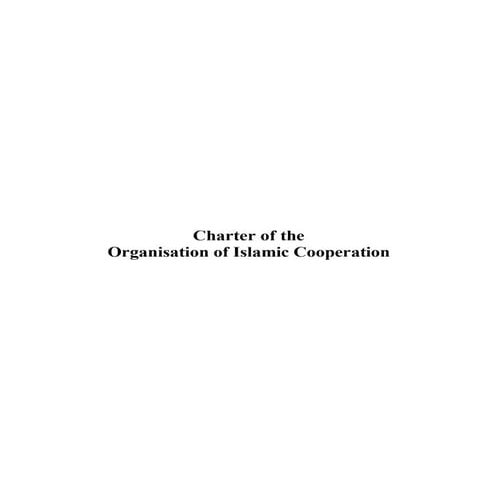 OIC (Organization of Islamic Countries) Charter | PDF