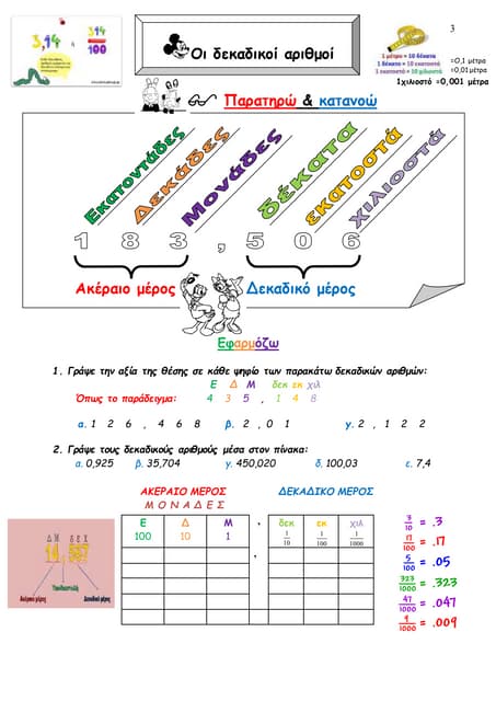 Oi dekadikoi arithmoi lyseis | PDF